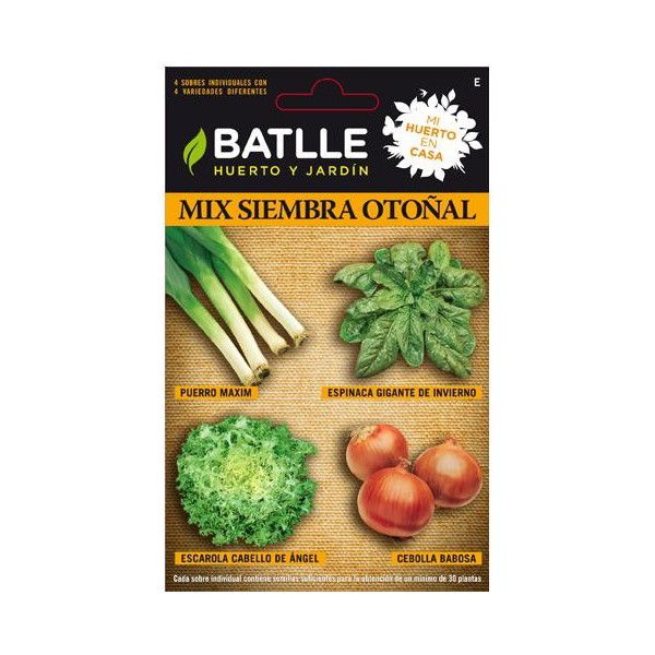 Semillas huerta y aromáticas SEMILLAS MIX SIEMBRA OTOÑAL-HC BATLLE ...