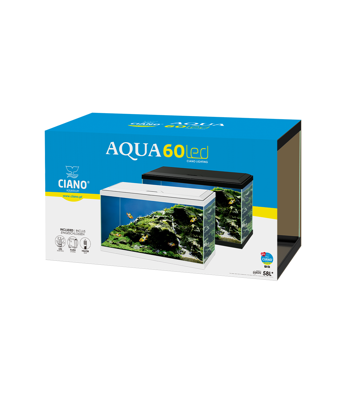 Acuarios Medianos 60 - 100 lts. ACUARIO AQUA 60 LED NEGRO | Mundo Verde ...